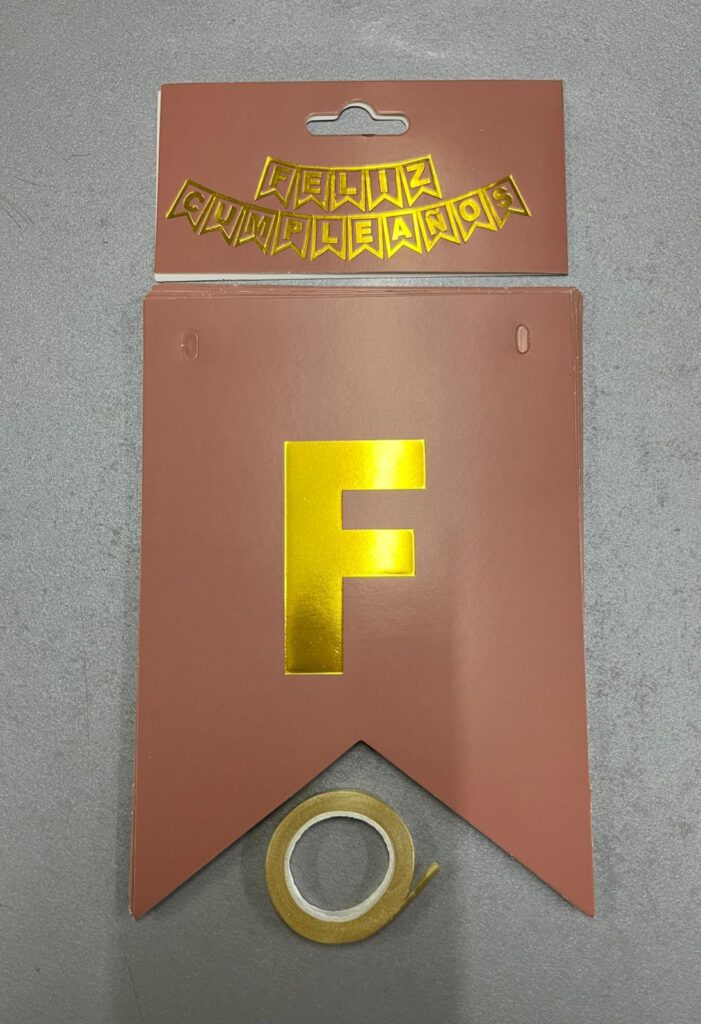 Banderin Feliz Cumpleaños - Marron - Cotillón Fantasía